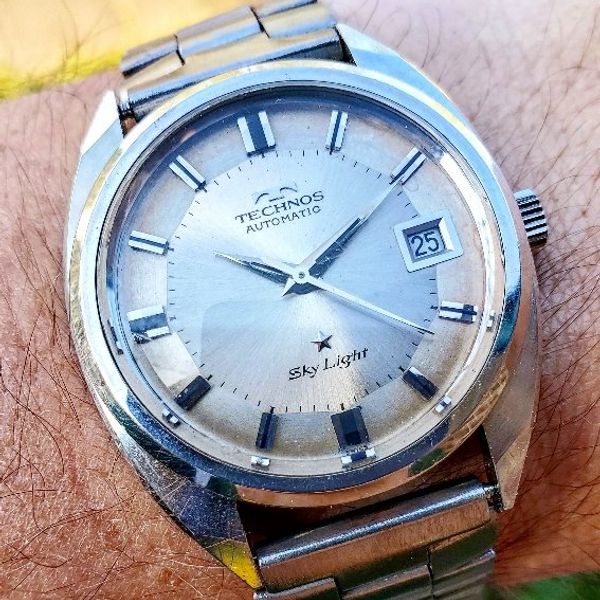 FS: Vintage Pie Pan dialed Technos Skylight men's watch | WatchCharts Marketplace
