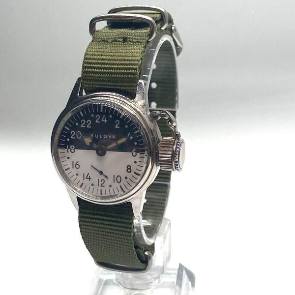 Vintage 1940s BULOVA WW2 Military Watch Manual Winding Stainless Steel ...