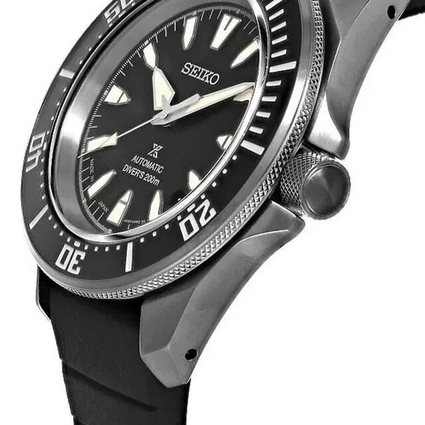Seiko Men Prospex Automatic Samurai Diver Black Dial Silicone Band ...