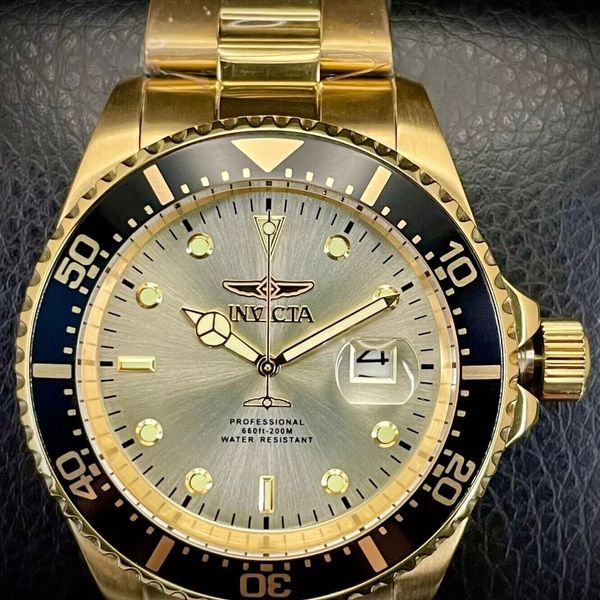 Invicta 22065 Pro Diver Master Of The Ocean 43MM Silver Dial Gold ...