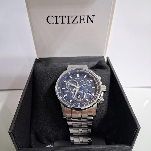 Citizen pcat Chronograph Eco Drive Sapphire Blue Dial Mens Watch 43mm ...