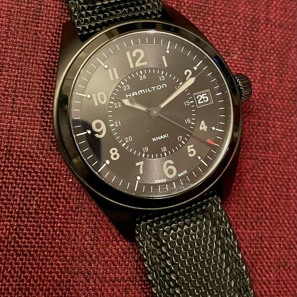 Hamilton Khaki Field Black Dial Black PVD H68401735 40MM QUARTZ ...