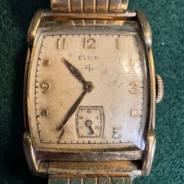 Vintage Elgin Square 15 Jewel Men's Wristwatch 10k RGP 554 Movement ...