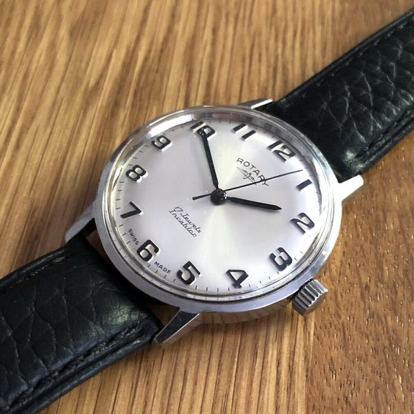 Vintage Rotary Swiss 17 Jewel Incabloc Manual Wind Wristwatch ...