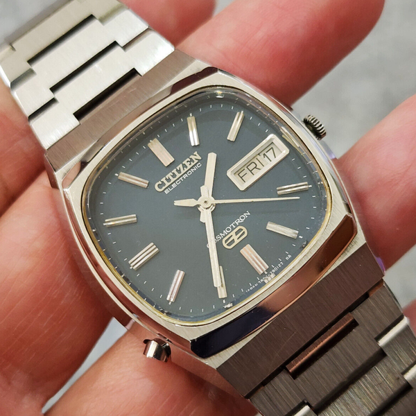 RARE CITIZEN COSMOTRON BLUE DIAL SQUARE CASE ELECTRONIC 7803 60-5115 ...