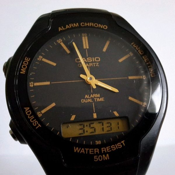 Casio AW-90H Dual Display Quartz Watch - Black - Module 3321 - New ...