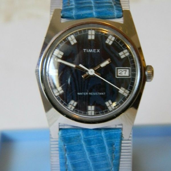 TIMEX caliber 25 circa 1976 Model 24550 Date Hand Wind Chrome Case New ...