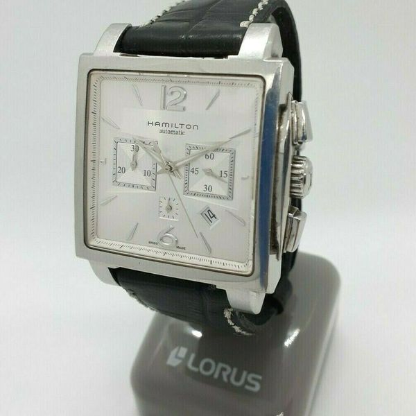 HAMILTON JAZZMASTER AUTOMATIC H326660 SQUARE BIG CASE CHRONO WORKING ...