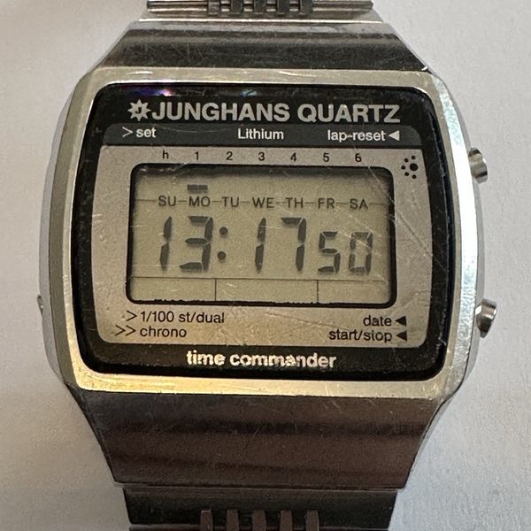 Junghans Time Commander Chronograph Digital Watch Quartz LCD Wristwatch ...