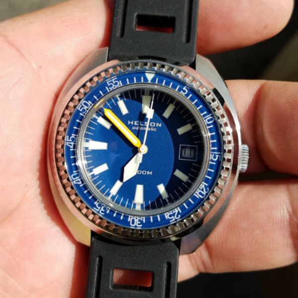 !!SOLD!! Helson Turtle - blue dial, second issue, Miyota 9015 automatic | WatchCharts