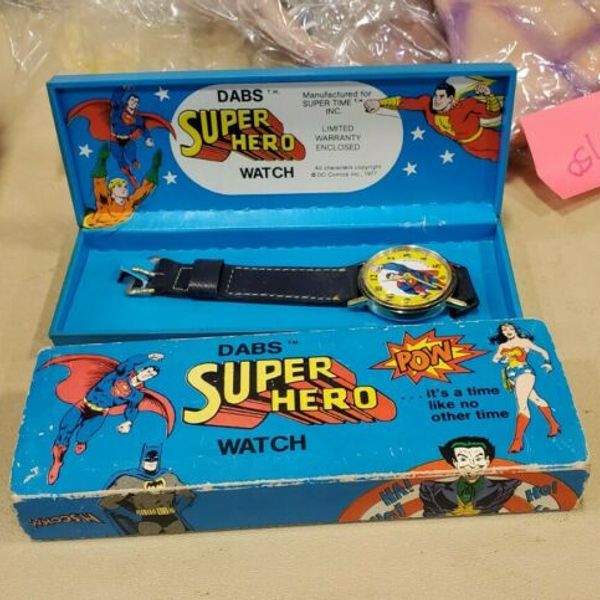 Vintage SUPERMAN Swiss Mechanical Watch by DABS 1970s In Box ...