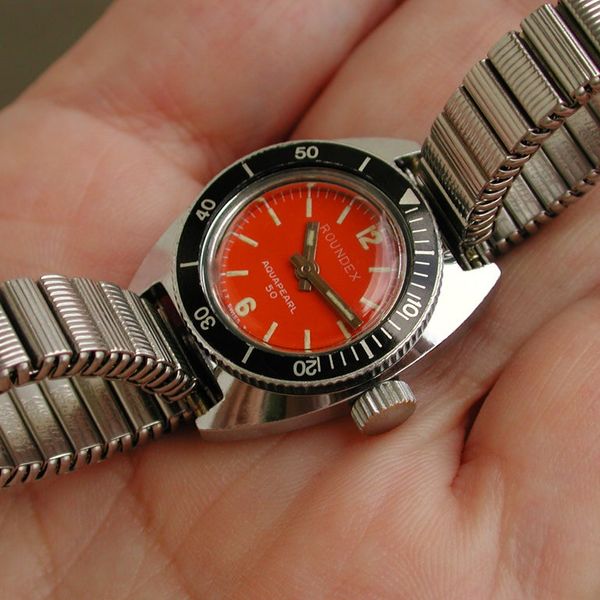 [WTS] ROUNDEX AQUAPEARL 50 T SWISS T 1970 rare diver women watch ...