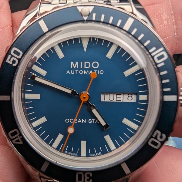 Mido Ocean Star Tribute Swiss Made Automatic 200 M Dive Watch Blue Dial ...
