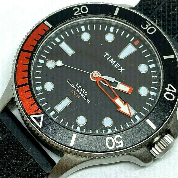 Timex M905 Men 100m Submariner-Style Pepsi Dial Quartz Watch Hours~Date ...