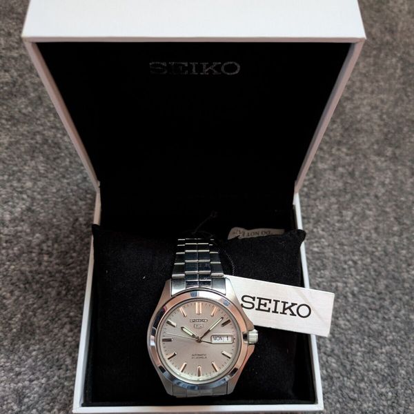 Seiko 5 SNKK87K1 Gents Automatic Silver Dial Unisex Stainless Steel ...