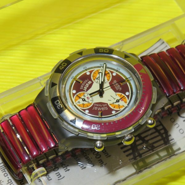 Swatch Aqua Chrono Red Snapper SBM105 NEW & Original Packaging ...