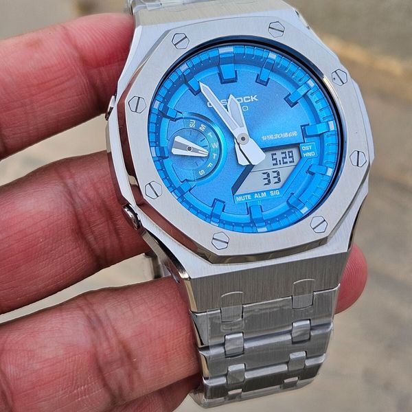 Custom Casio G-Shock GA-2100 Mod â New Blue Dial CasiOak | WatchCharts ...