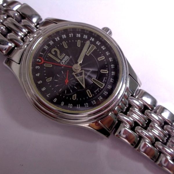 Oris Pointer Date Calendar Automatic Mens Watch Black Dial Stainless ...