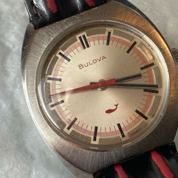 Vintage Bulova Whale Watch Stainless Serviced Looks Great 1971 Hand ...