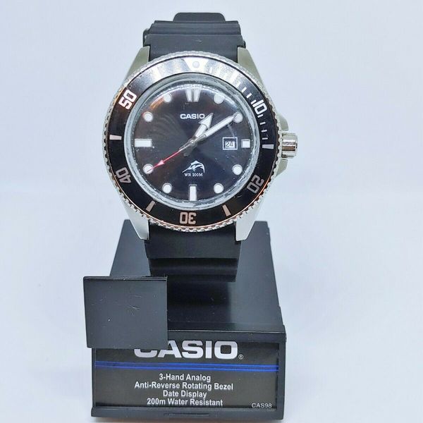 Dome Crystal Casio MDV106-1A Men's Quartz Diver 44mm Rotating Bezel ...