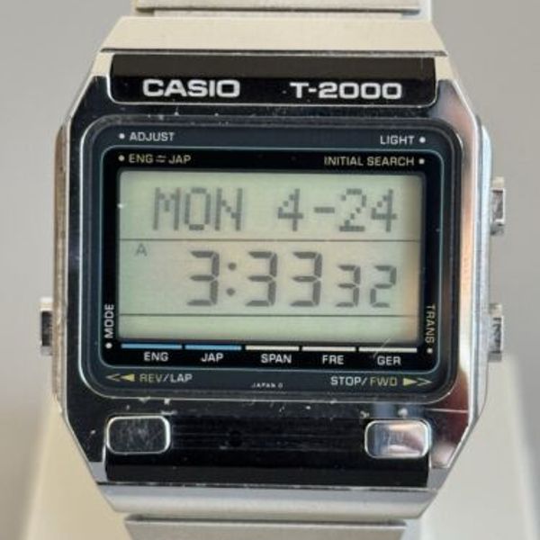 Casio T-2000 NOS condition Translator Dictionary Watch Vintage w Manual 1984 219 | WatchCharts ...