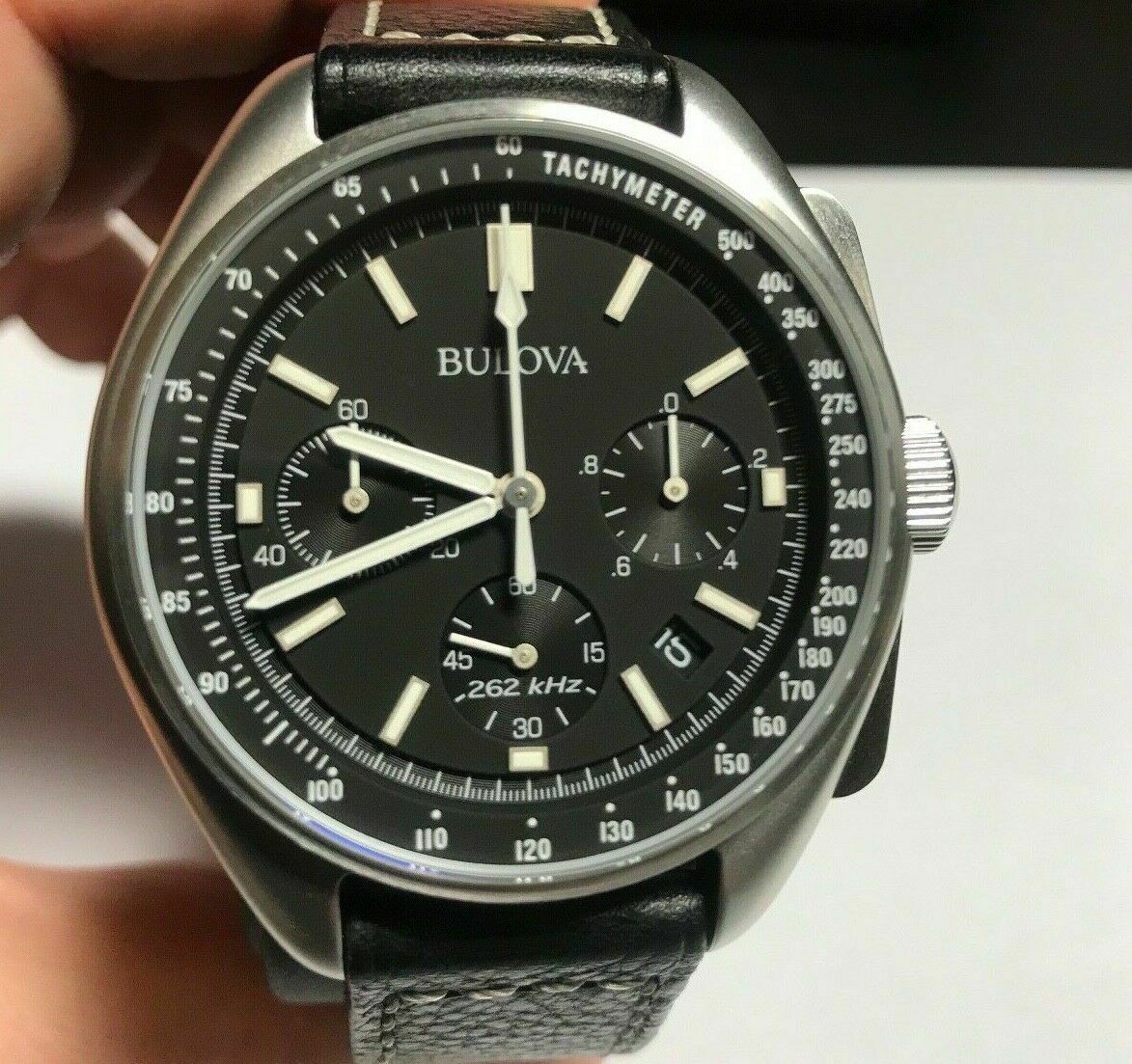 Bulova Lunar Pilot Chronograph Apollo 15 Moon Watch+ 3 upgraded straps ...