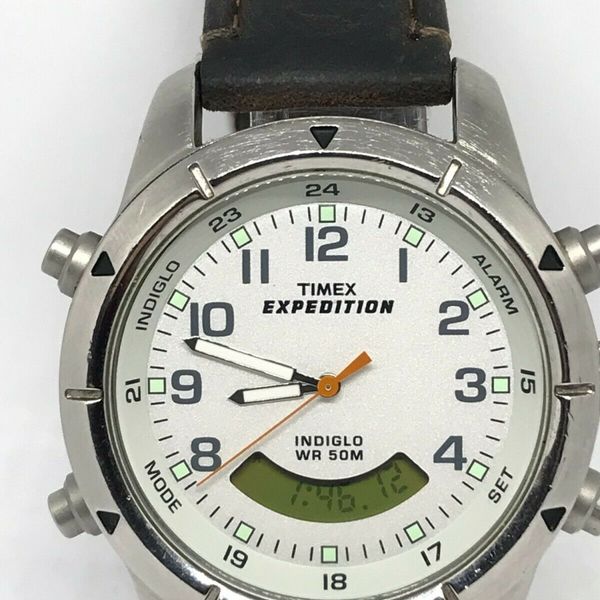 Timex EXPEDITION Indiglo Men 930 W6 Ana./Dig. Watch Original Brown Leather Strap | WatchCharts ...
