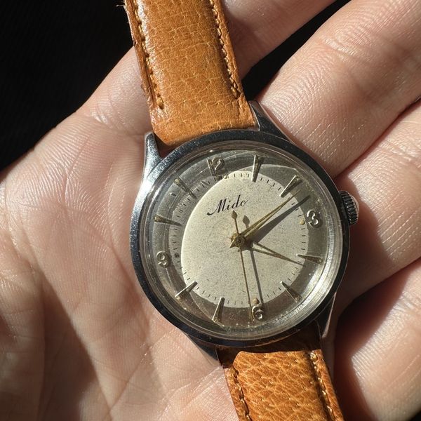 Mido vintage watch bumper movement 34 mm all steel case | WatchCharts ...