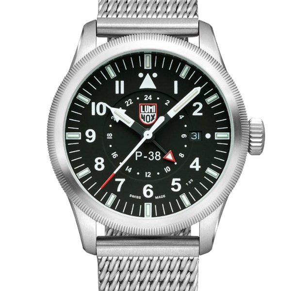 Luminox P-38 Lightning Air Pilot Black Dial Stainless Steel Menâ s ...