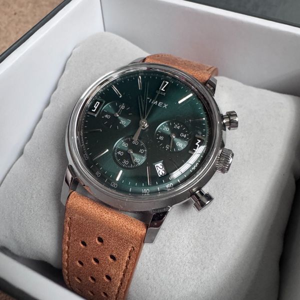 Timex Marlin Chronograph Tachymeter 40mm Watch TW2W10100 | WatchCharts ...