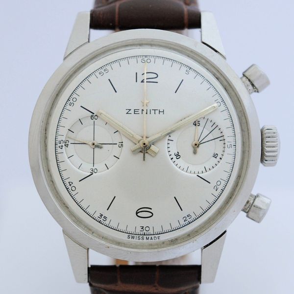 ORIGINAL ZENITH CHRONOGRAPH CAL 146 D MANUAL WIND STEEL LARGE 37MM ...