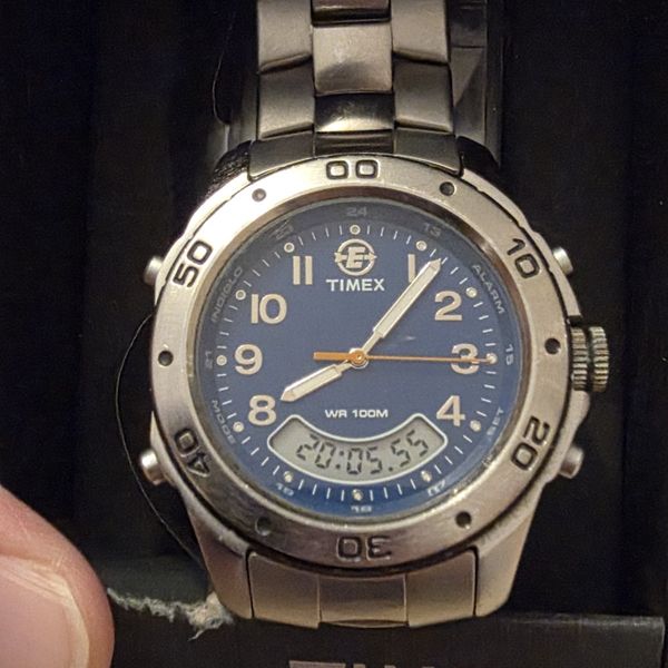 Boxed Mens Timex Expedition Indiglo Ani- Digi Chrono Quartz Watch ...