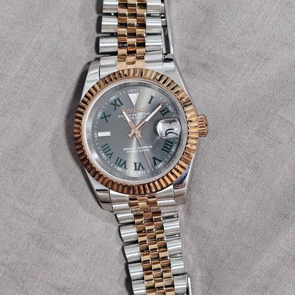 Seiko Mod Datejust Rose Gold Two-Tone Automatic Watch | WatchCharts ...