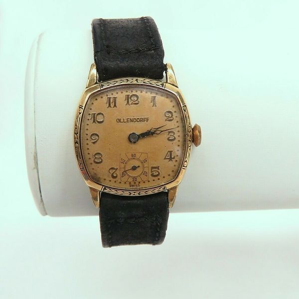 Vintage Men's Swiss Ollendorff 14k Gold Filled Wrist Watch Runs ...