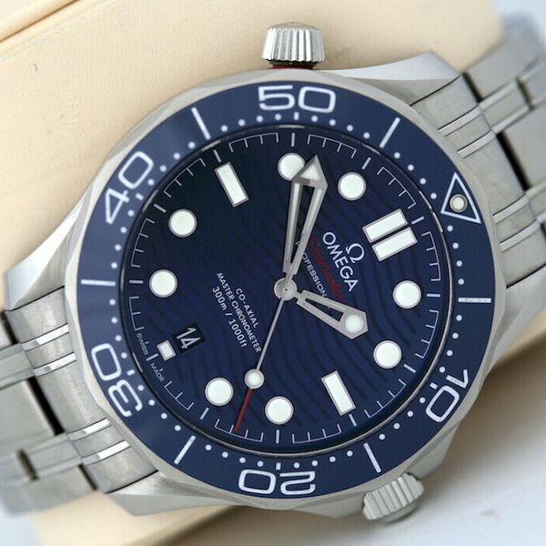 Omega Seamaster 42mm Co-Axial Automatic Watch - Blue Ceramic Bezel ...