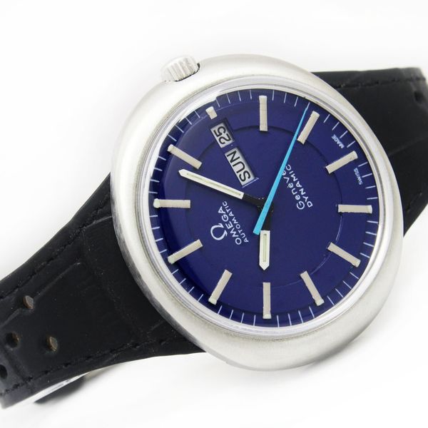 Vintage Omega Geneve Dynamic Automatic D/D Blue Dial Men Steel Watch C ...
