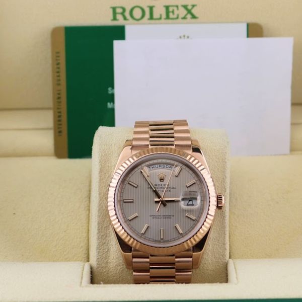 2016 Rolex Day-Date 228235 Sundust Stripe Motif RG President W/Papers ...