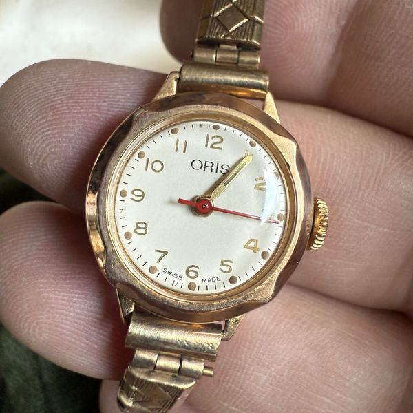 21mm Vintage Ladies Oris Gold Plated Centre Seconds Watch - Working ...