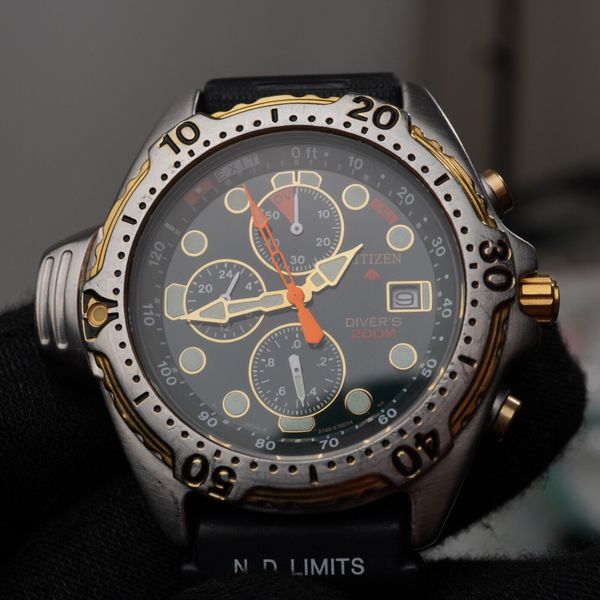 citizen 3745-e70022 vintage aqualand pro master dive meter 200m 42mm ...