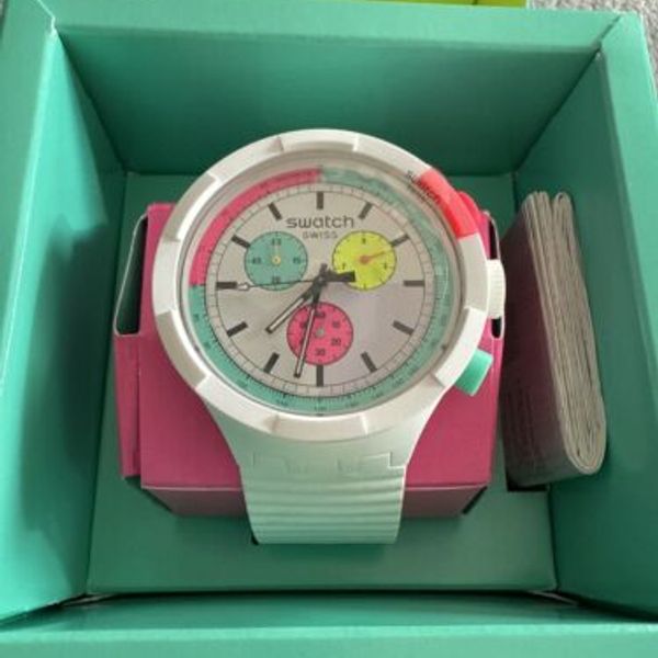 RARE!! SWATCH THE PURITY OF NEON WHITE HORSES- SB06W100. Brand New ...