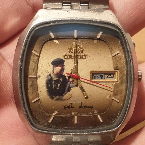 1980'S SADDAM HUSSIEN PRESIDENT WATCH SPECIAL MEMORIAL RARE Orient ...