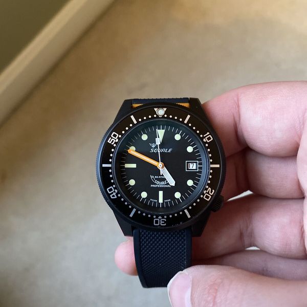 SQUALE 1521 PVD 500 meter Professional Swiss Automatic Dive watch 1521 ...
