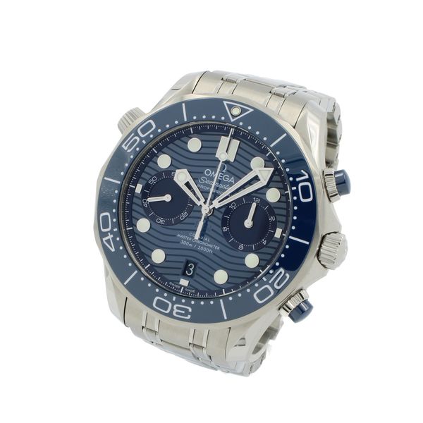 Mens Omega Seamaster Professional Chrono Blue Wave Dial 45mm Full Set # ...