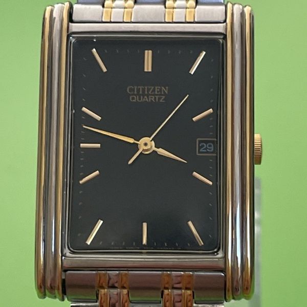 Citizen Menâ s Tank Watch With Original Box October 1995. Two Tone ...