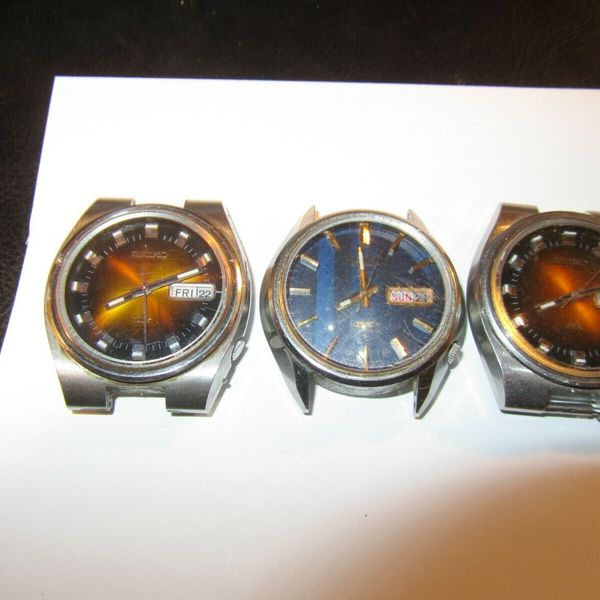 3 SEIKO VINTAGE AUTOMATIC DX 17 JEWEL MEN WATCHS 6106-7619/ 29 DATE,DAY 1974 | WatchCharts ...