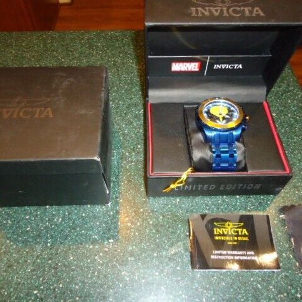 Invicta Marvel X-Men Wolverine Men's 50mm Limited Ed Blue Chrono Watch ...