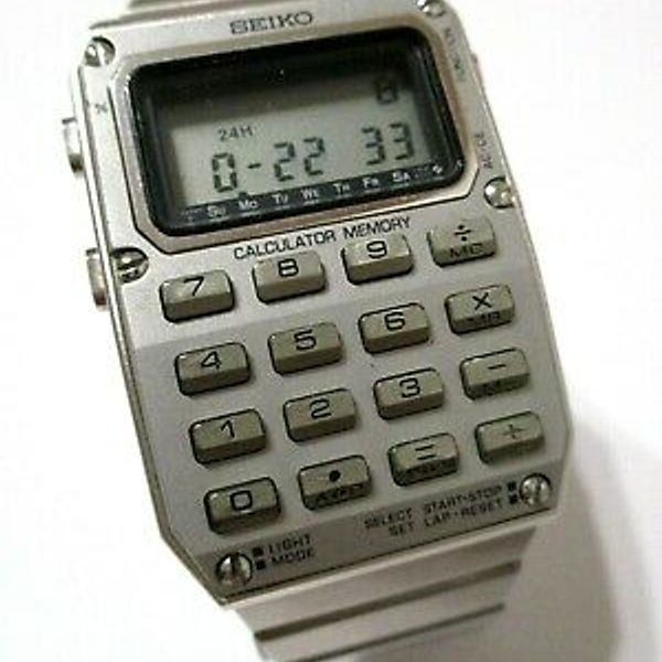 1983 SEIKO C515-5009 Vintage MCM CALCULATOR MEMORY ALARM WATCH *RARE ...