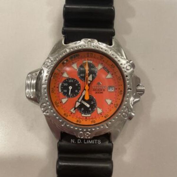 Vintage! Citizen Promaster 3745-E70031 Diver Orange Men's Watch Japan ...