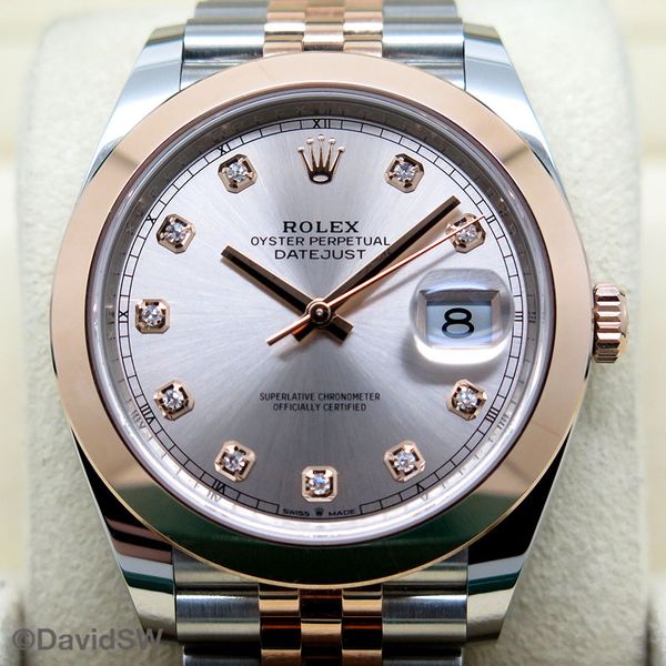 FS: Rolex 126301 DATEJUST 41MM 18KR/SS-SUNDUST DIAMOND DIAL ON JUBILEE ...