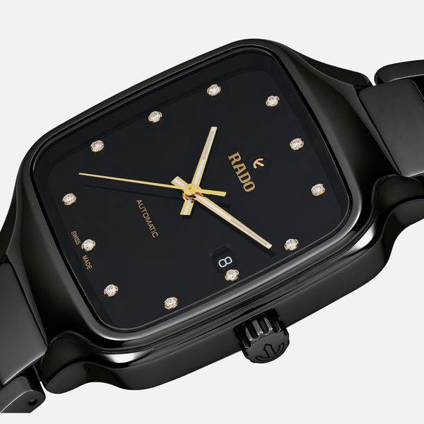RADO TRUE SQUARE DIAMOND DIAL WATCH 38MM SWISS AUTOMATIC CERAMIC ...